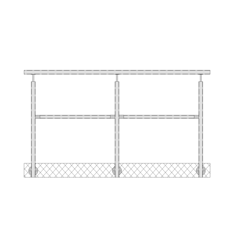 Industriegeländer mit 1 Knieleiste